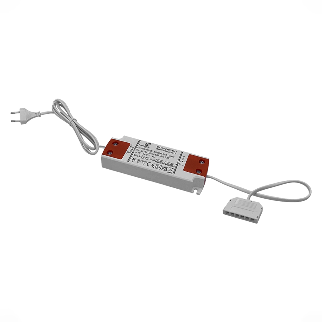 Wired voltage regulated power supply kit with European plug 20W 24V DC