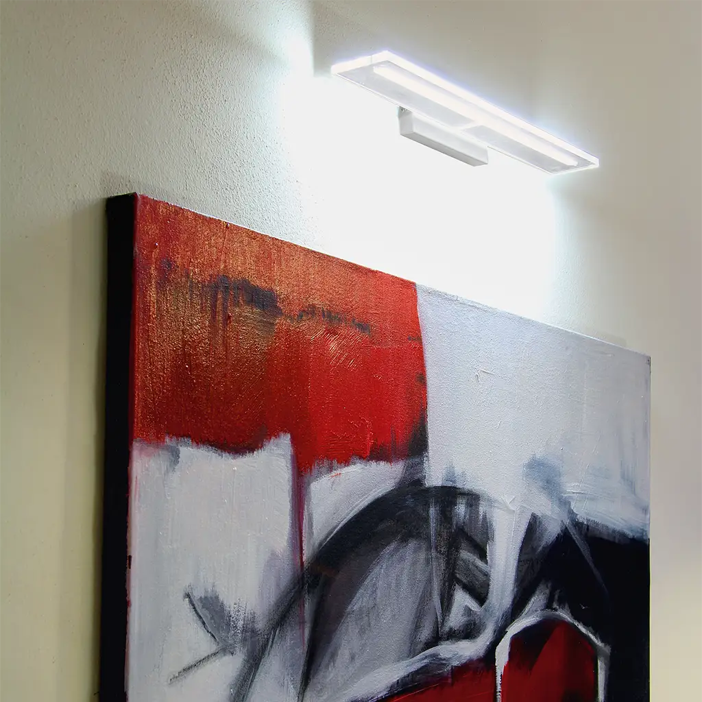 Any: LED wall lamp made of white painted metal