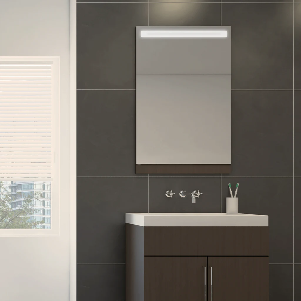 Oven: backlit LED lamp for mirror