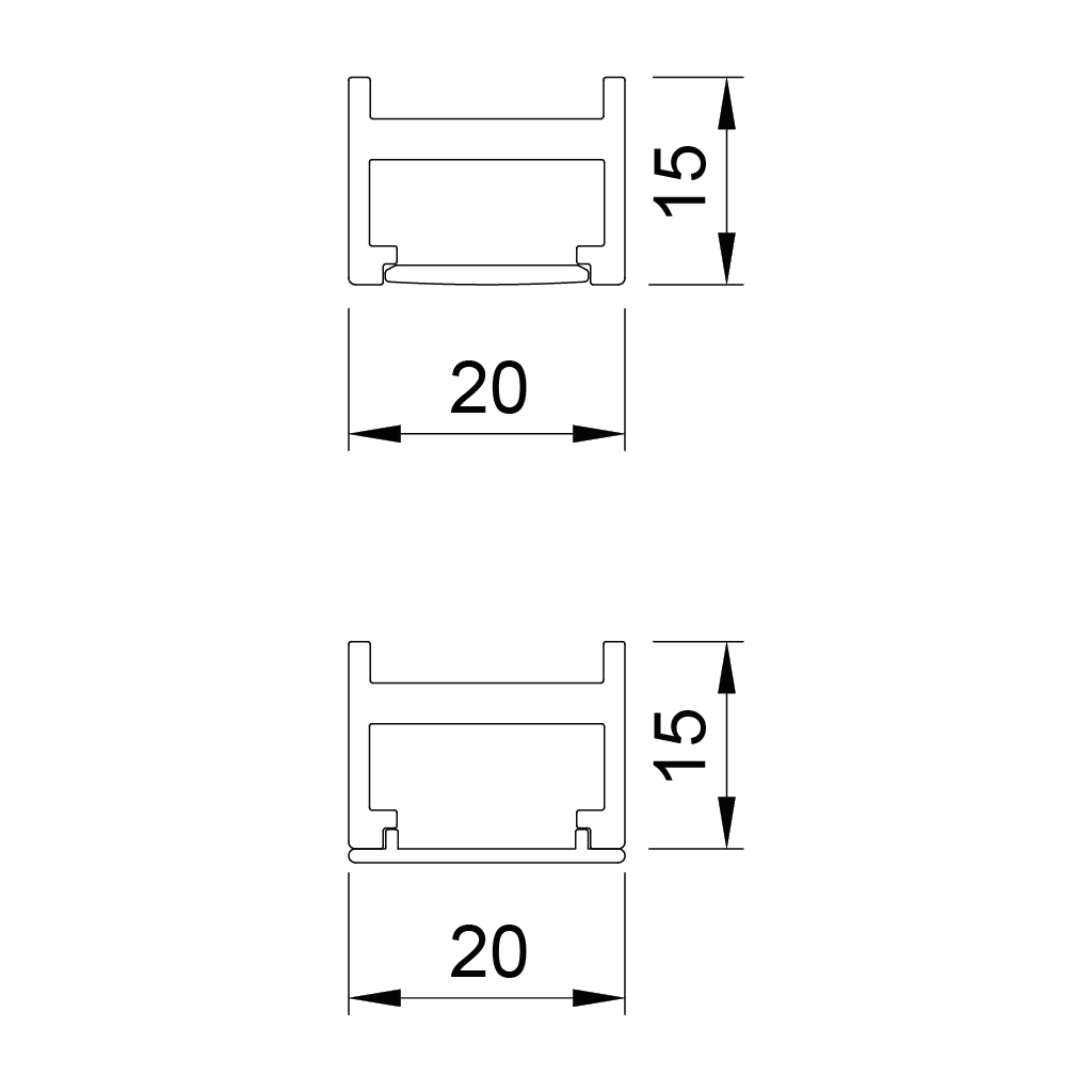 Eltos: external aluminum LED profile for cabinet or mirror