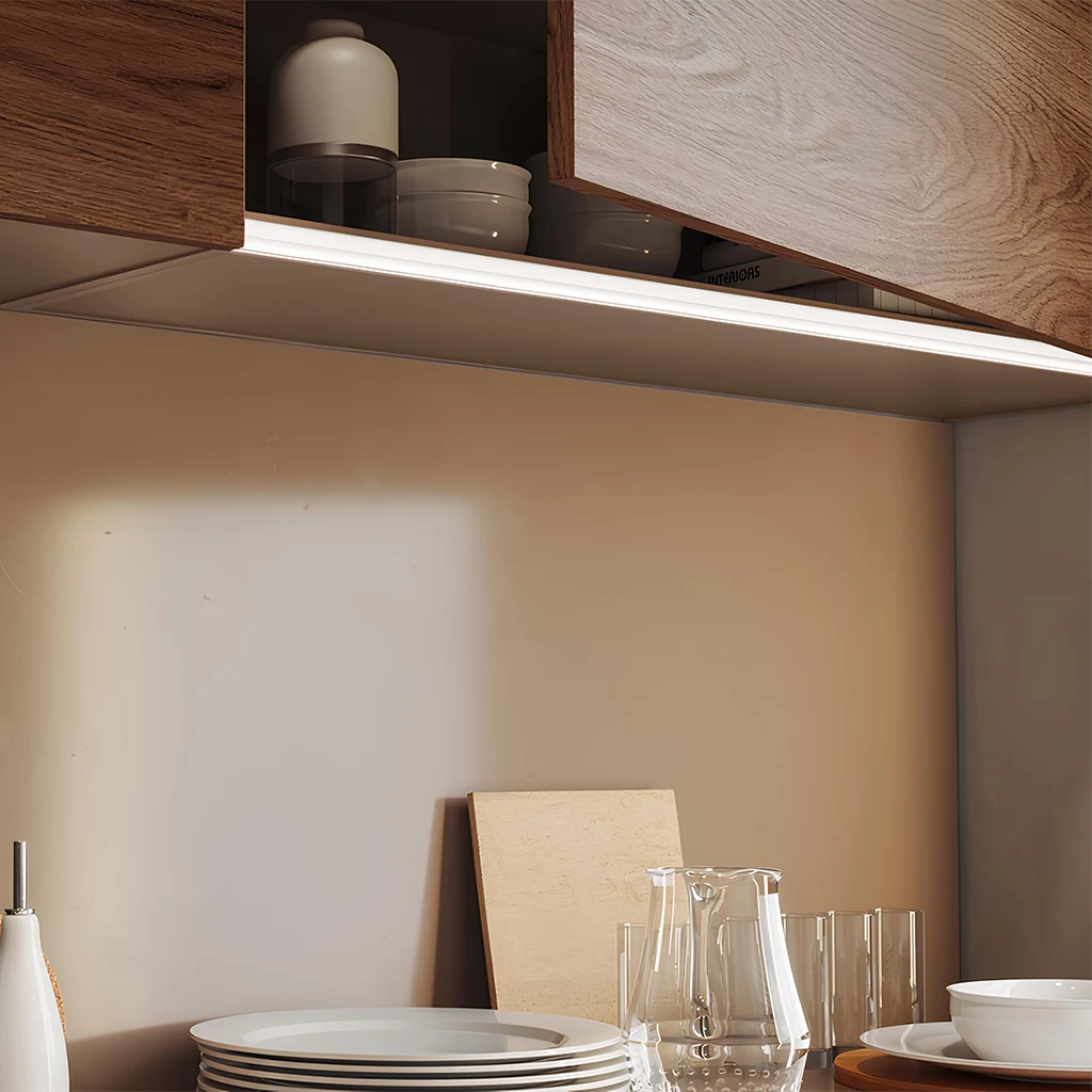 Patrol: opal polycarbonate LED profile for cabinet and wood
