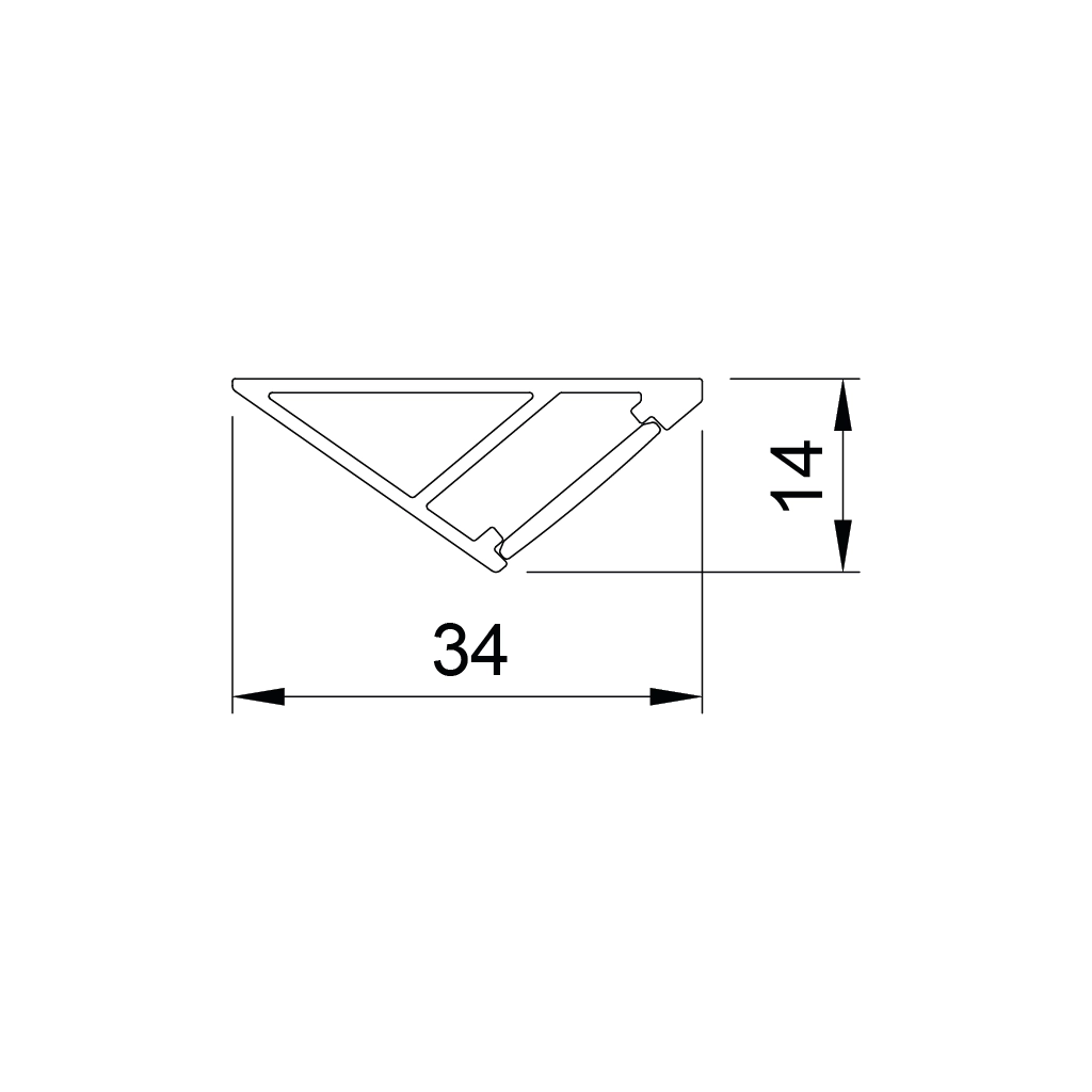Koneo: external aluminum LED profile for cabinet