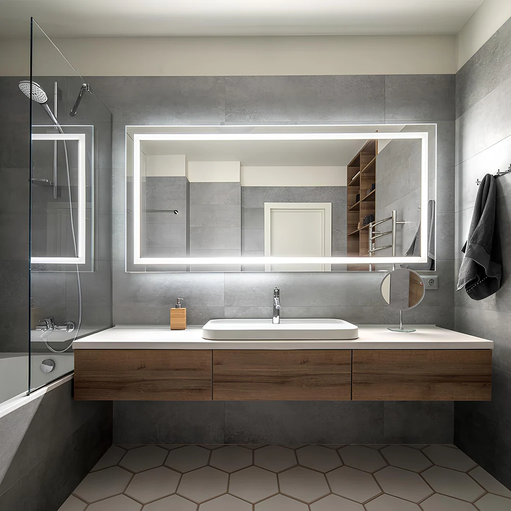 Oven: recessed aluminum LED profile for mirror