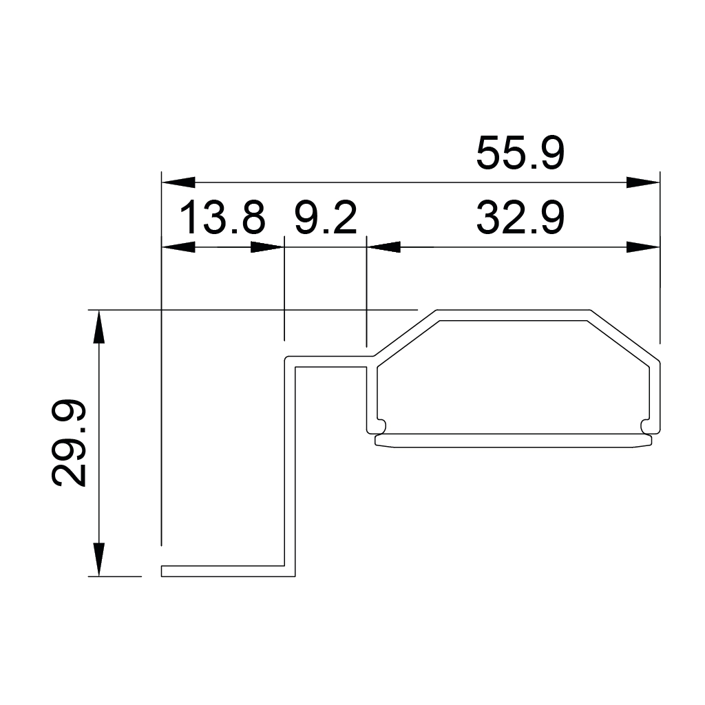 Ikara: external aluminum LED profile for mirror