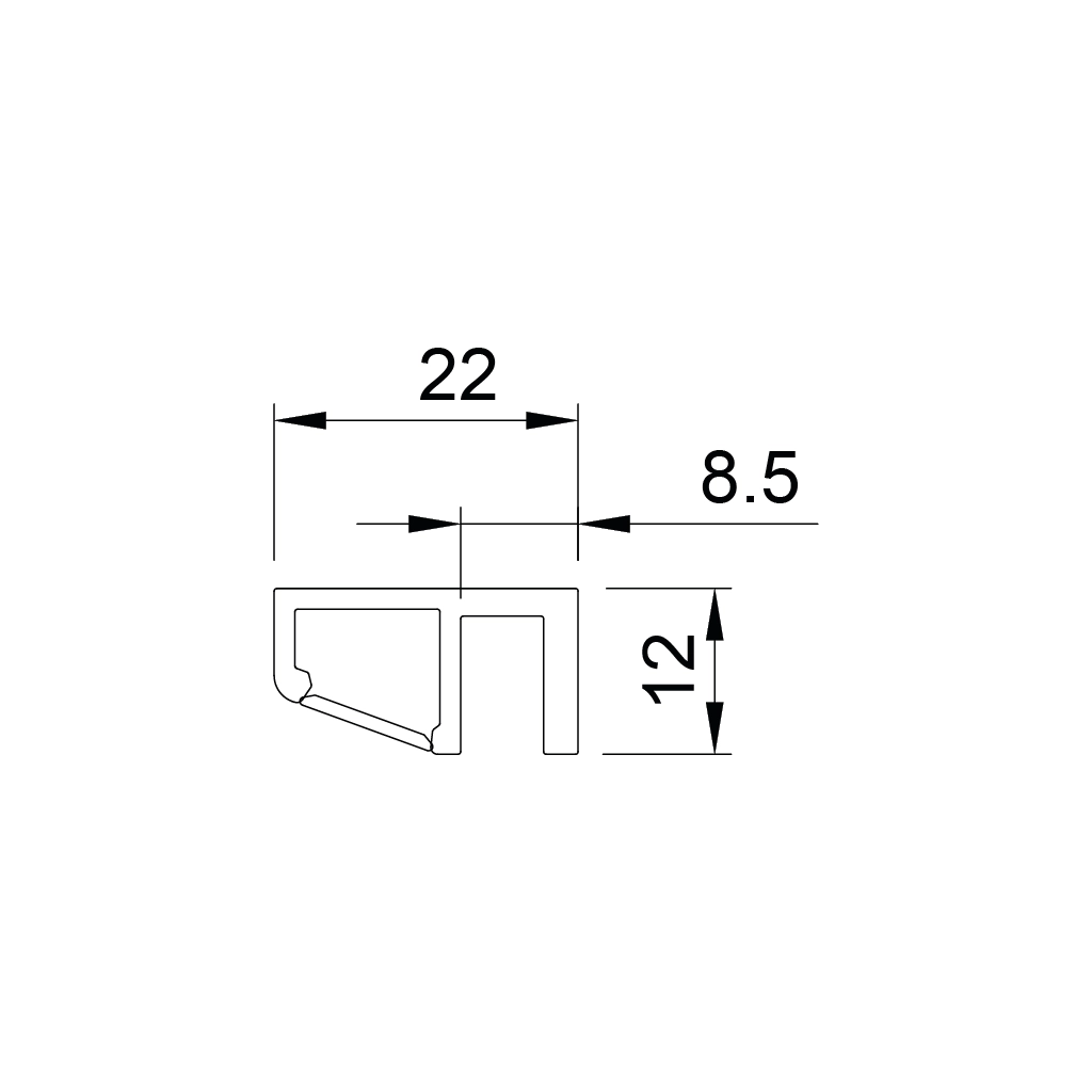 Nil: external aluminum LED profile for mirror