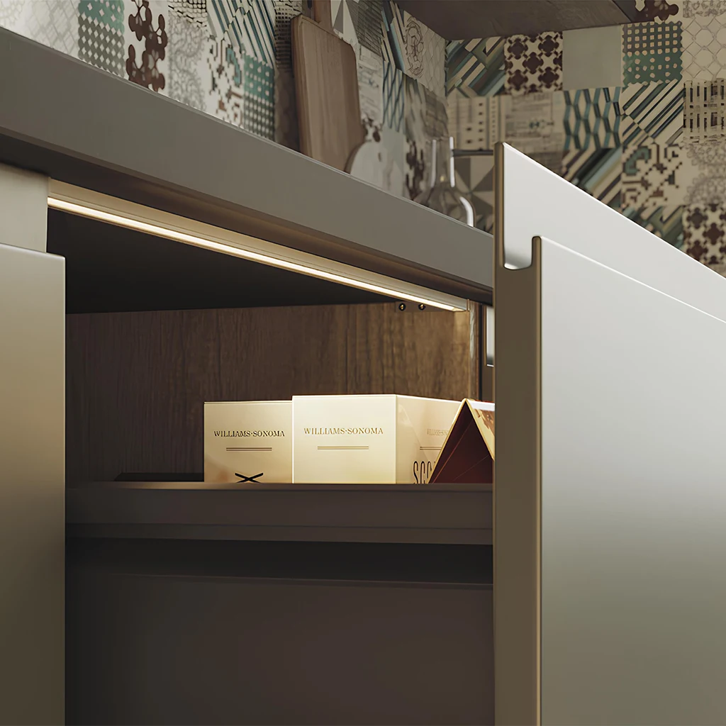 Cly: recessed aluminum LED profile for drawer with indirect light