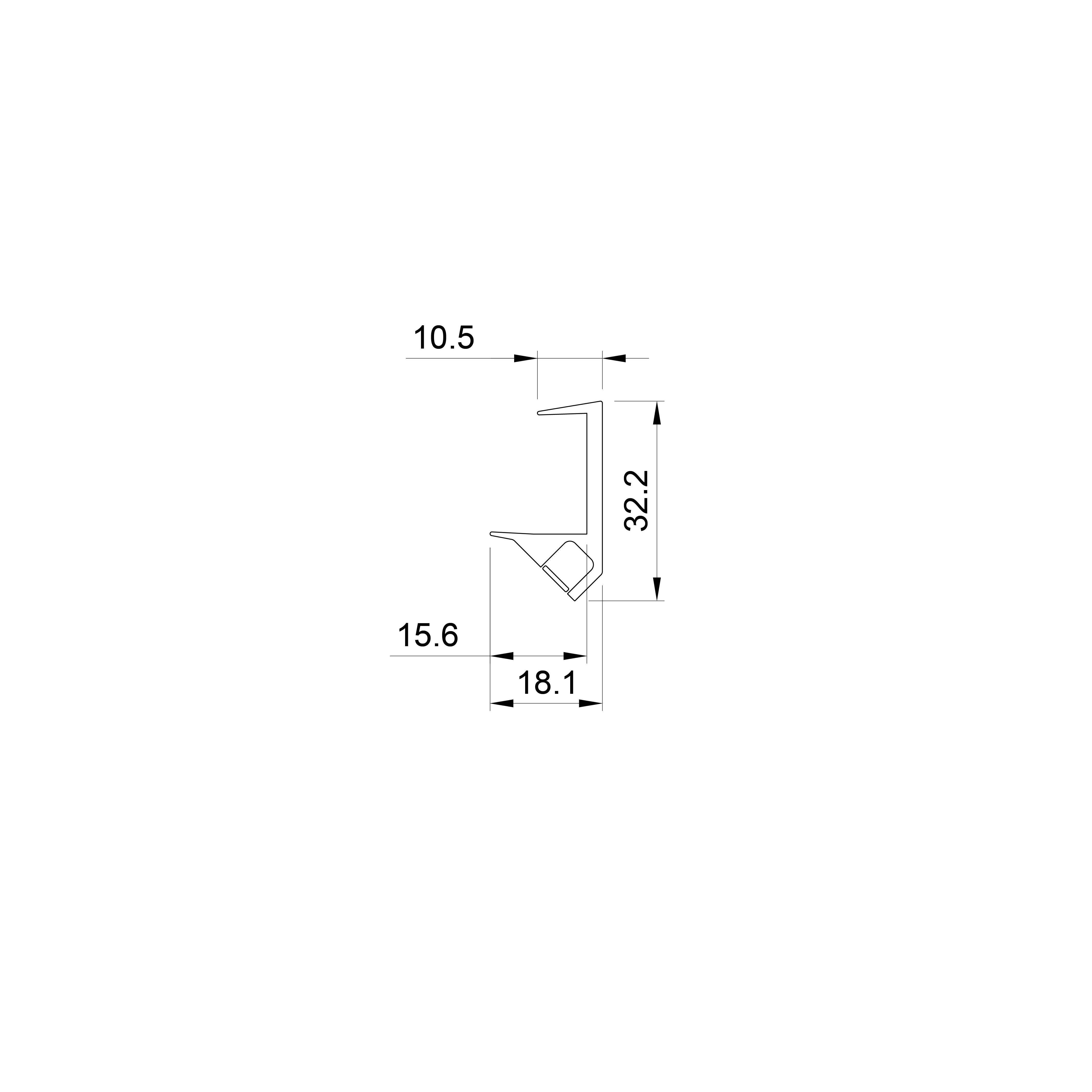 Pop: P83 LED profile for cabinet in aluminum or black finish