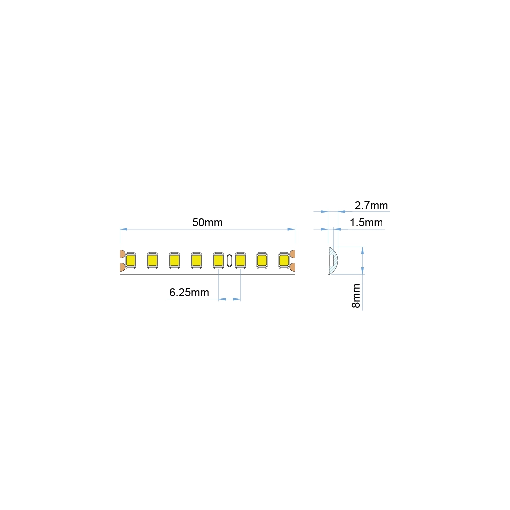 Dimmable pro LED strip, IP55, 24V DC