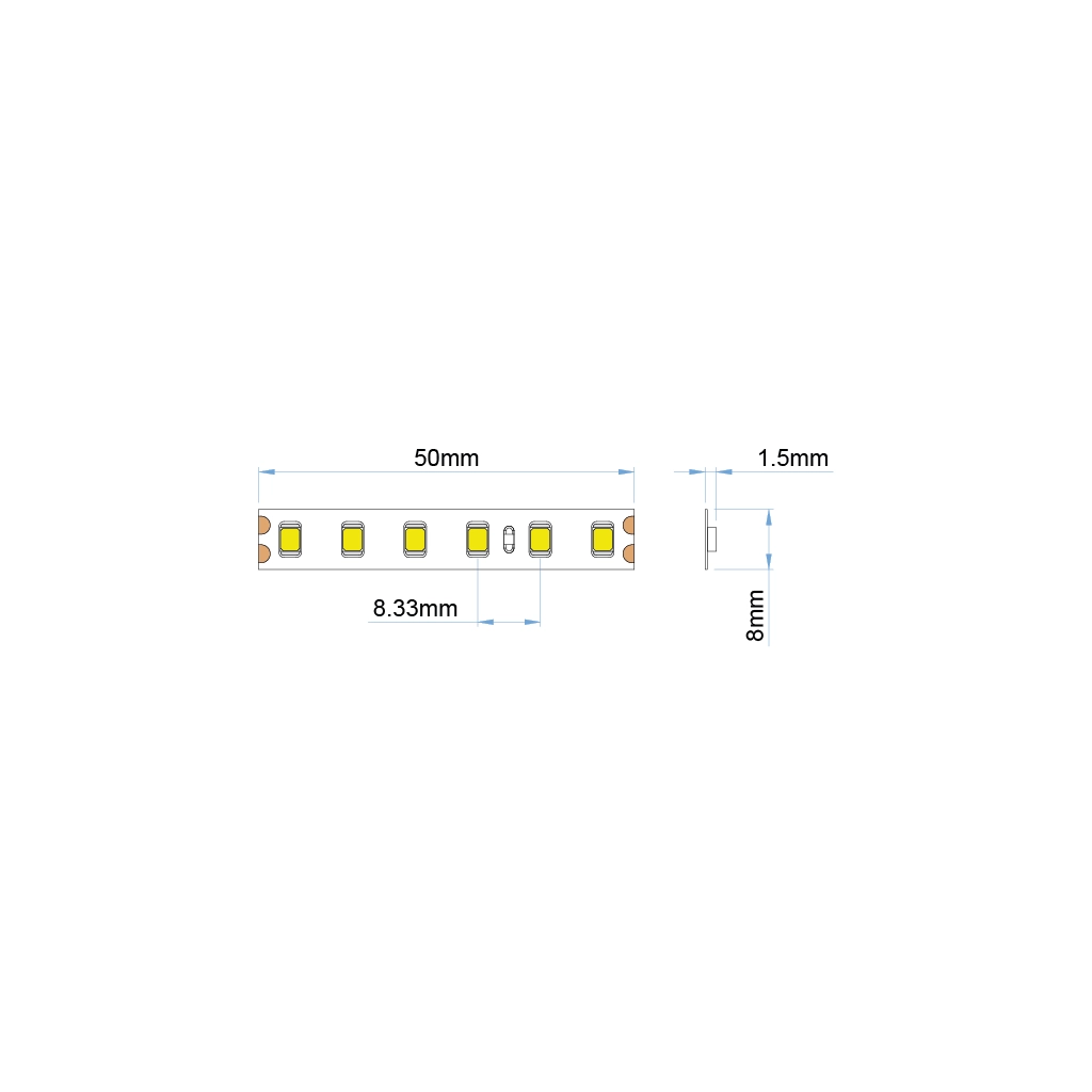 Dimmable pro LED strip, IP20, 24V DC