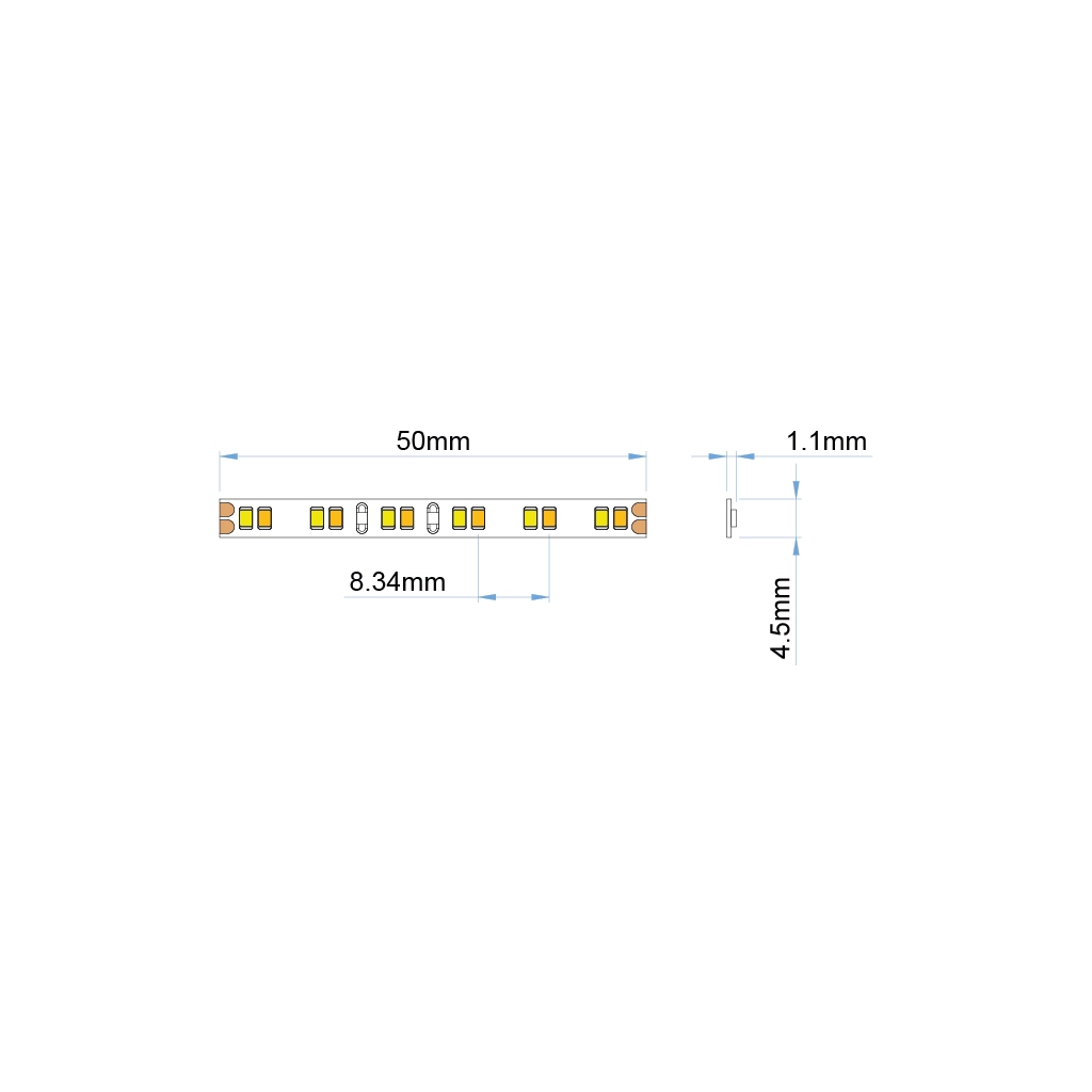 Dynamic white LED strip, IP20, 24V DC 2700-6000K